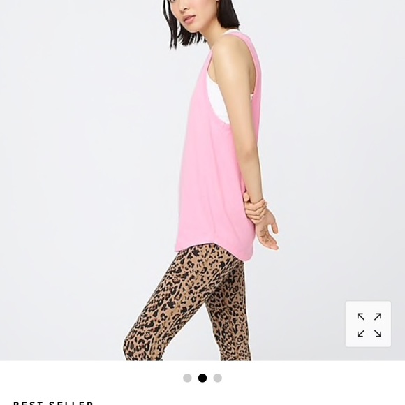 J. Crew | Tops | J Crew Longline Layering Tank Textured Slub Tank Pink ...